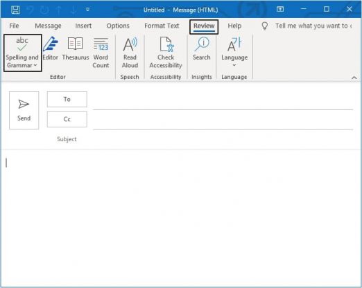 Fixed : Spelling and Grammar Check is Not Working in Outlook