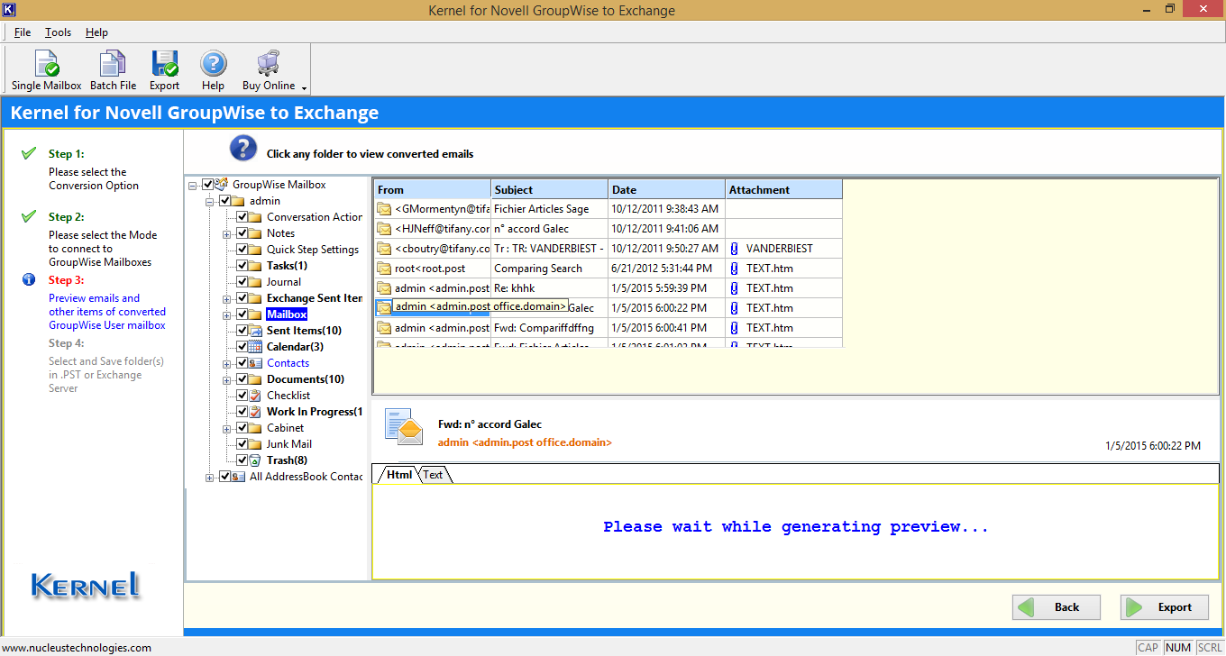 GroupWise Archive Converter