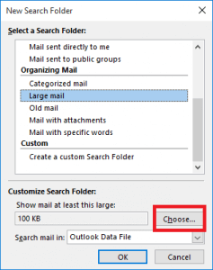 Quick methods to reduce the Outlook mailbox size