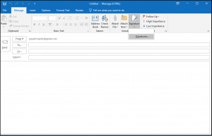 Create and add email signature in MS Outlook 2016