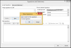 Create and add email signature in MS Outlook 2016