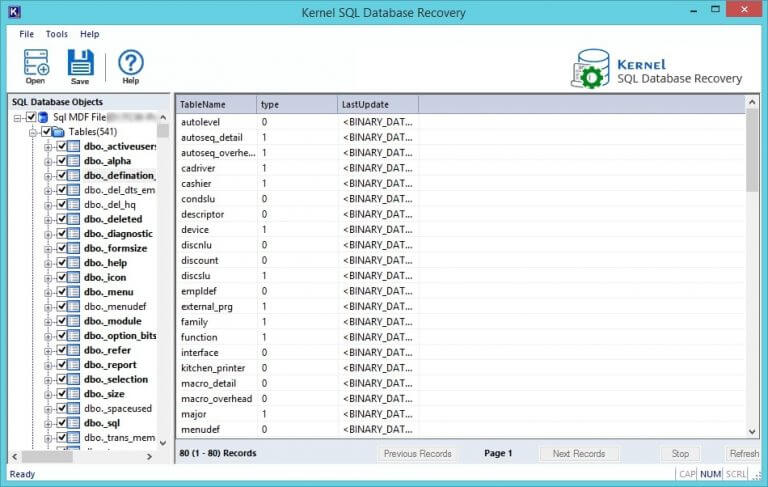 A brand new interface for Kernel SQL recovery tool