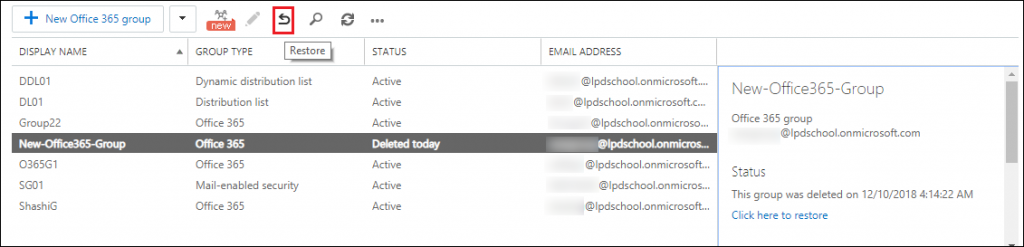 How to recover deleted Office 365 Groups?