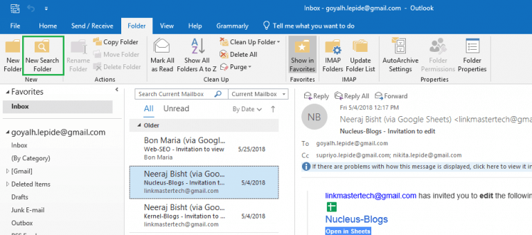 How to find old emails in Office 365?