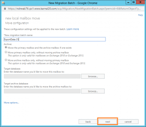Batch migration of Exchange mailboxes using CSV file
