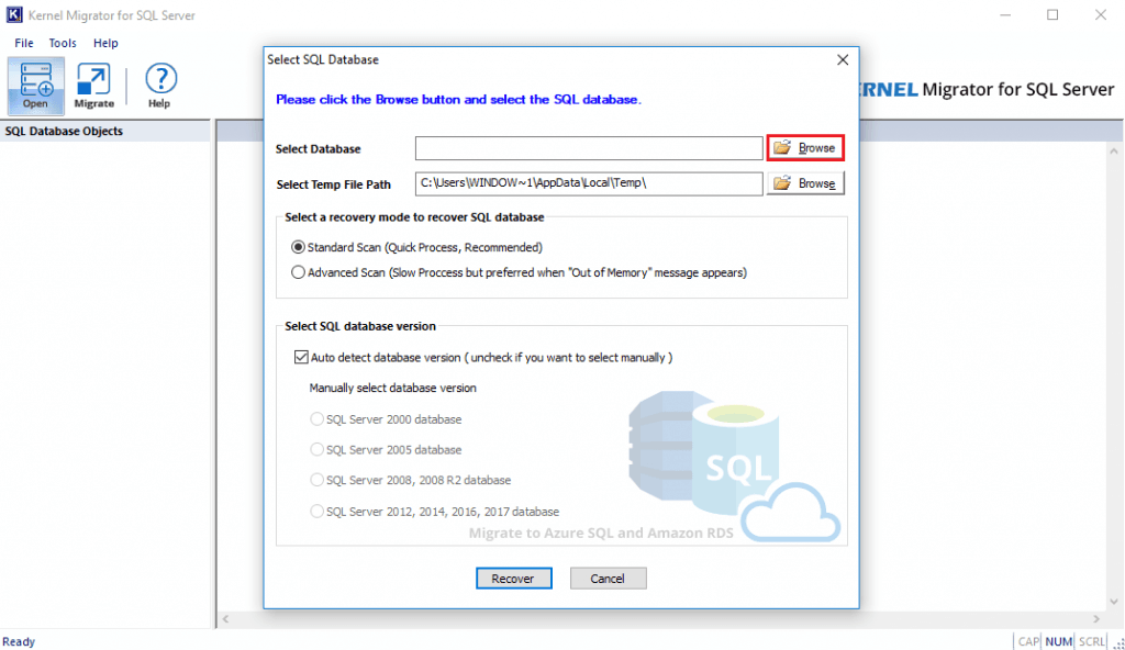 How to migrate SQL database to Amazon RDS