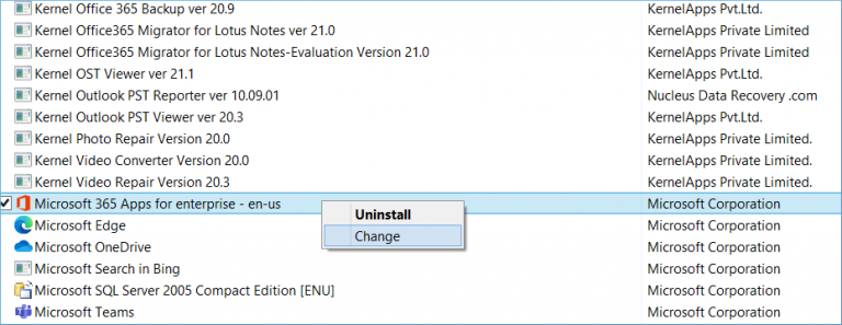 How to repair Outlook 365 on Windows 10?