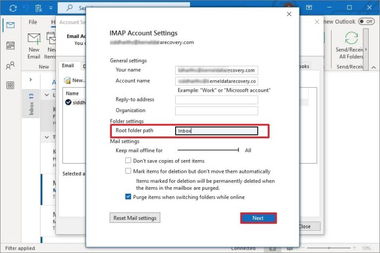 IMAP synchronization issues in Outlook 2013/Office 365