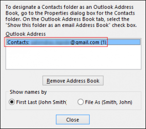 Outlook contacts missing after Windows 10 upgrade