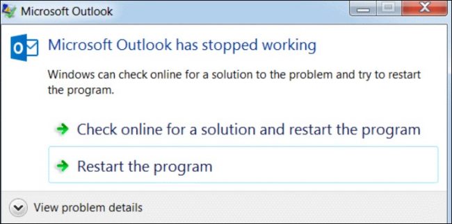 Fix error Outlook not opening in Windows 10