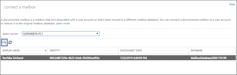 How to reconnect a disconnected mailbox in Exchange Server?