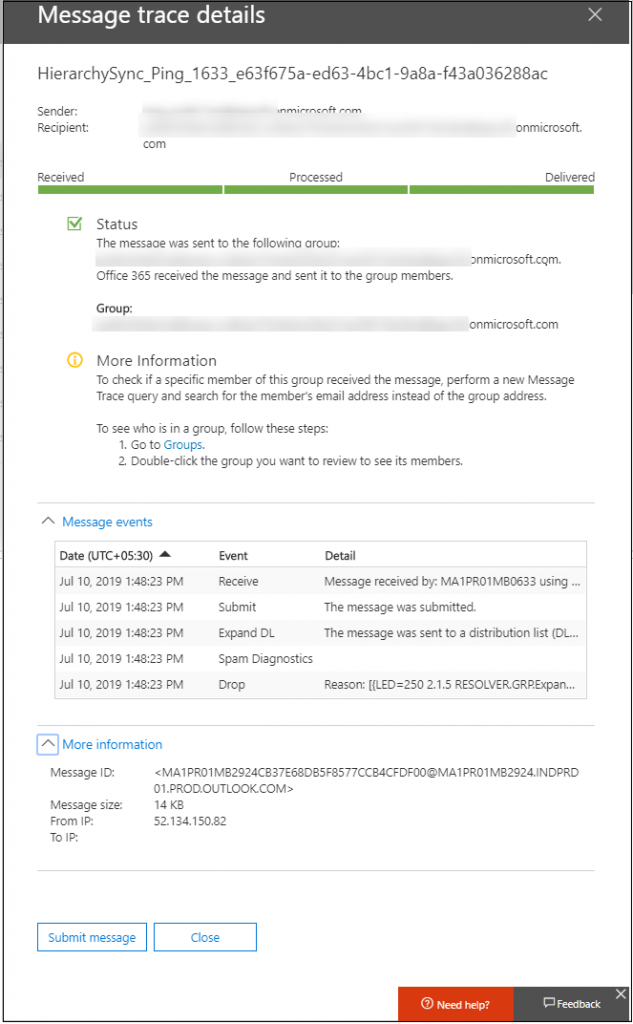 Message Tracing in Exchange Online (Office 365)