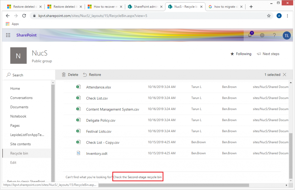 Recover Deleted SharePoint Data in SharePoint Online