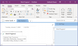 Simple steps to import Outlook Tasks to OneNote