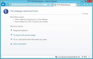 Troubleshooting “HTTP 400 Bad Request” error in Exchange Server