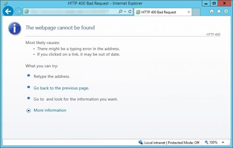 Troubleshooting “HTTP 400 Bad Request” error in Exchange Server