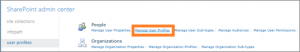 Manage SharePoint user profiles in Admin Center