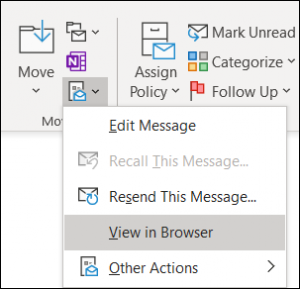 How to open Outlook emails in a web browser?