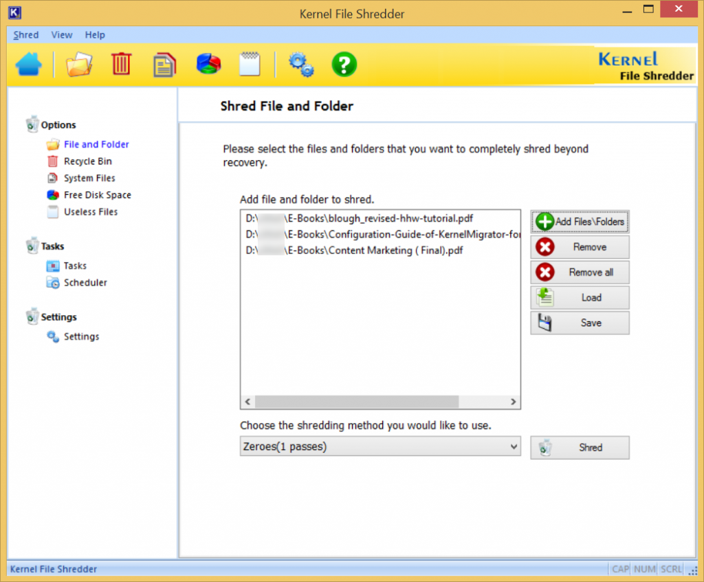 Differences between file deletion and file shredding