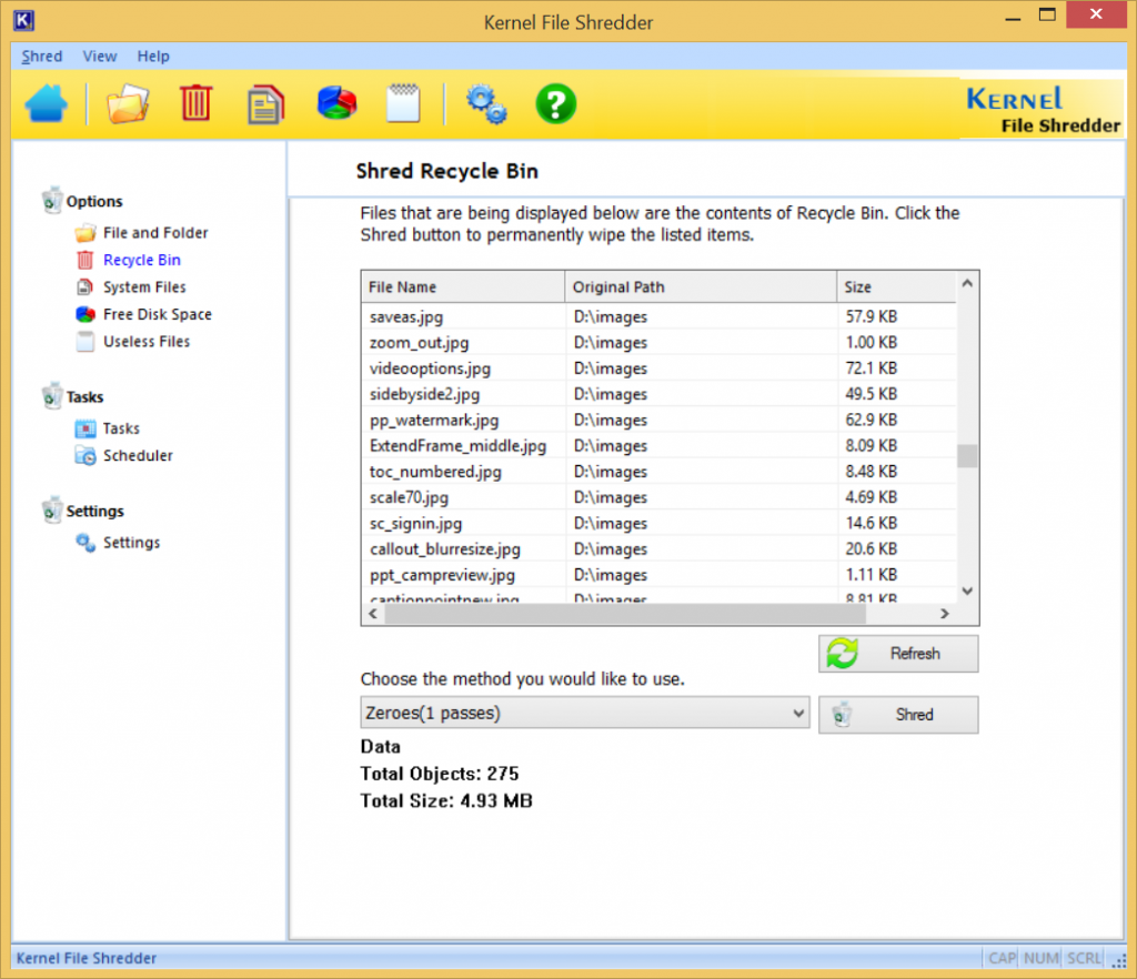 Differences between file deletion and file shredding