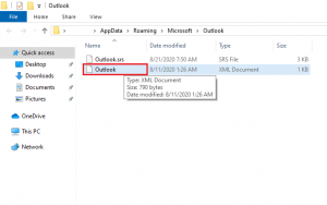 Cannot start Microsoft Outlook: Invalid XML error – some simple solutions