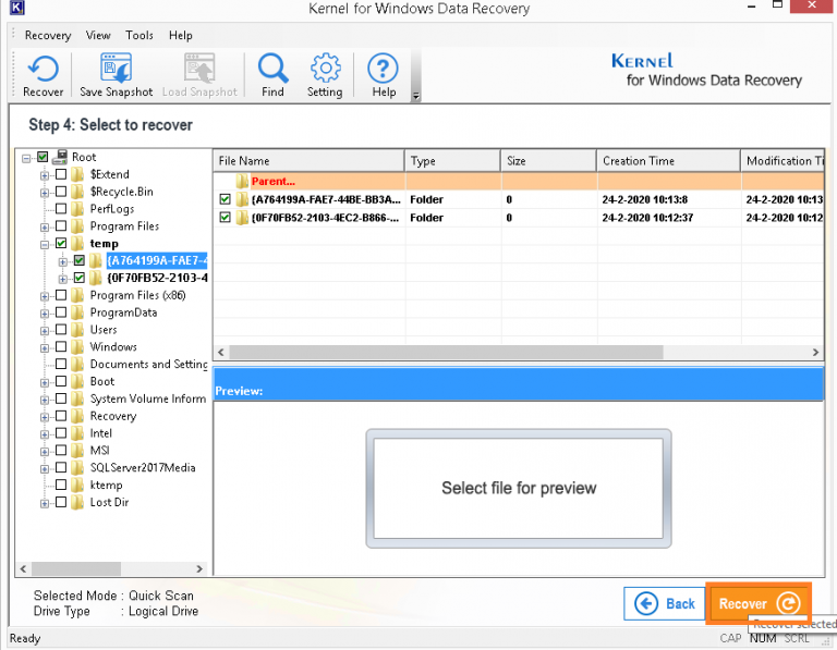 Methods to recover deleted Temp files
