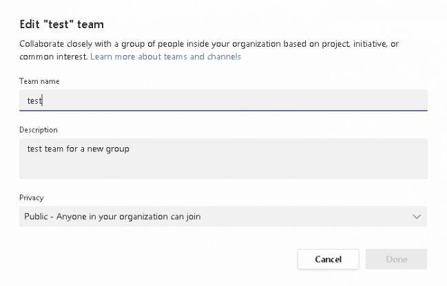 Steps to create a Team in Microsoft Teams