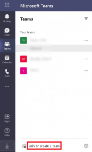 Steps to create a team in Microsoft Teams