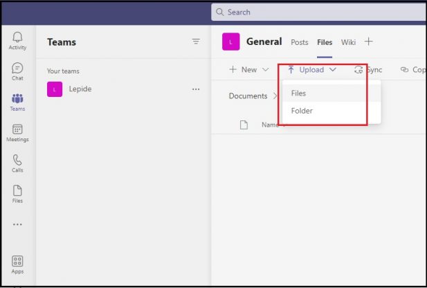 How to upload files to Microsoft Teams?