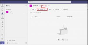 How to upload files to Microsoft Teams?