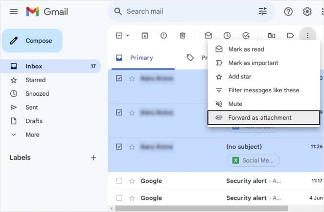 Download multiple email attachments in bulk from multiple emails