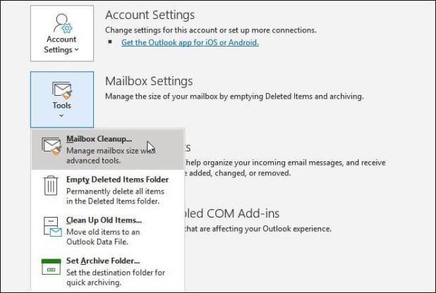 Clean Up Outlook Mailbox to Make Space for New Emails