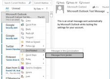 Steps to find related emails in Outlook instantly
