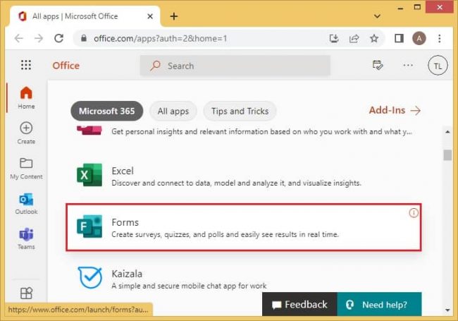 Easy ways to create a Poll in Microsoft 365