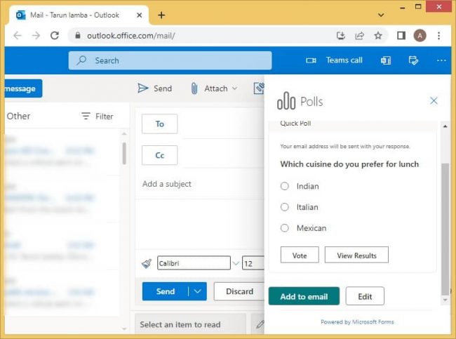 Easy ways to create a Poll in Microsoft 365