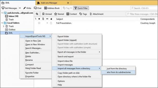 Methods to import Windows Live Mail to Thunderbird