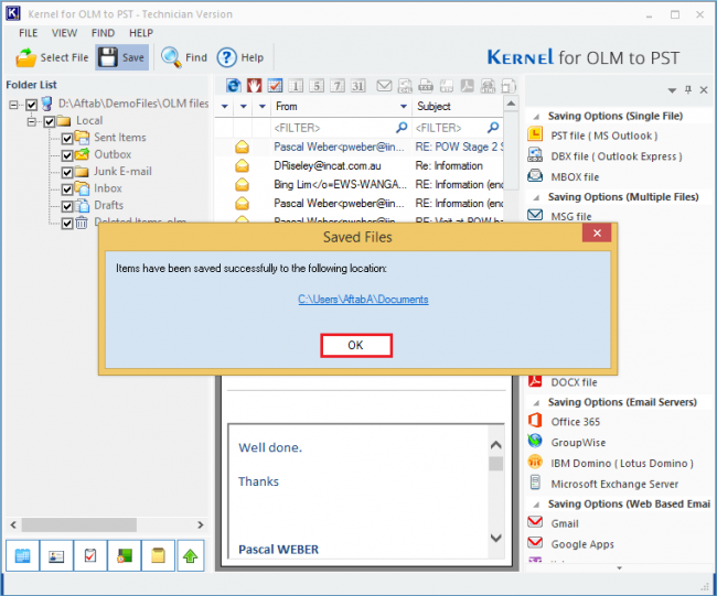 Method to import Mac Outlook OLM to Apple Mail