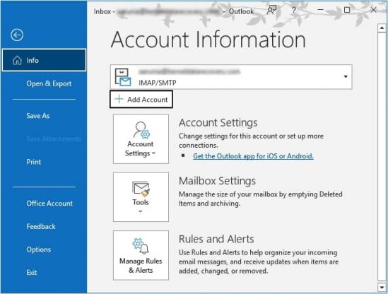 Steps to set up Webmail in Microsoft Outlook