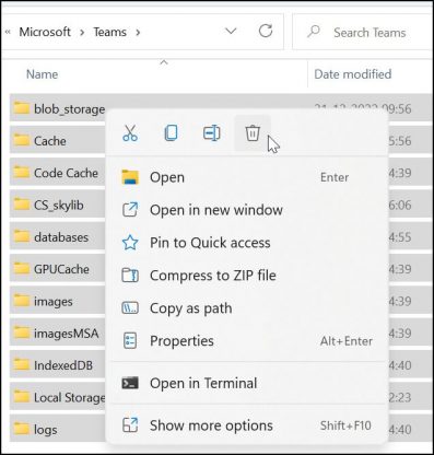 Simple steps to clear Cache in Microsoft Teams