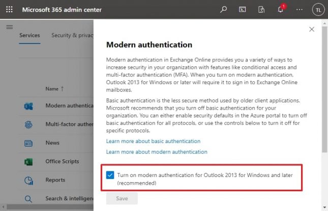 Enable Modern Authentication In Office 365 Basic Authentication Vs Modern Authentication