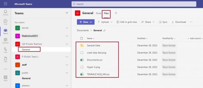 Storage Location of files in Microsoft Teams
