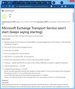Microsoft Exchange transport service won’t start, How to resolve the error?
