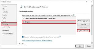 How to Change the Default Language in Outlook?