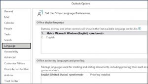 Steps to Change Default Language in Outlook