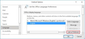 Steps to Change Default Language in Outlook