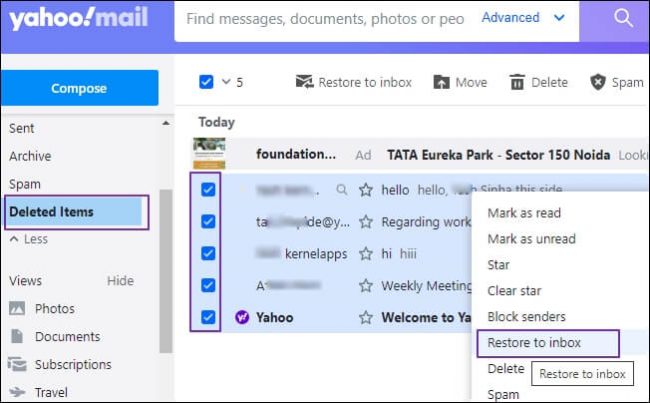 Fix Yahoo emails disappeared from inbox issue