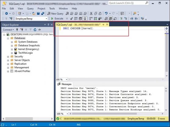 How to repair corrupt SQL Database using DBCC CHECKDB command?