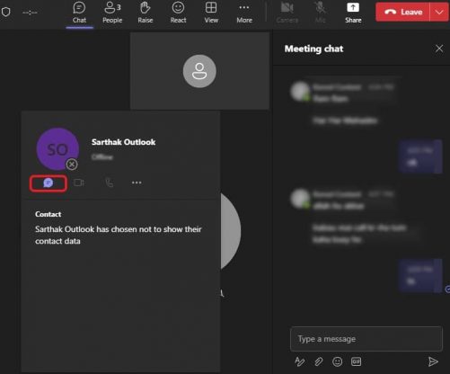 How to Start Private Chat in Microsoft Teams During Meeting
