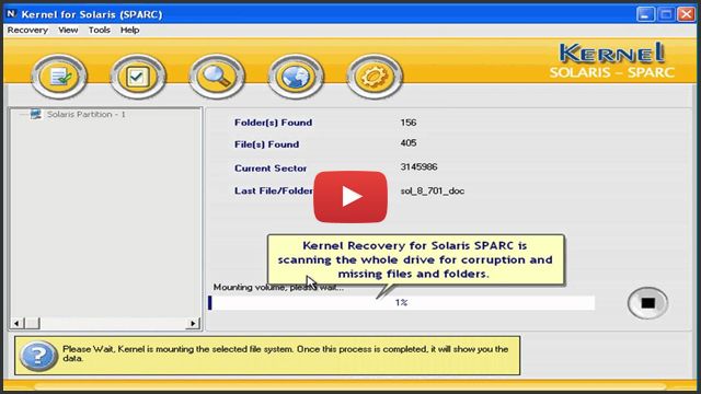 Solaris Sparc Recovery Software to Recover UFS (default), EAFS & HTFS Partition