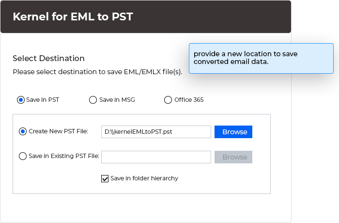 EML to PST Converter to Export EML Files to Outlook PST and Office 365